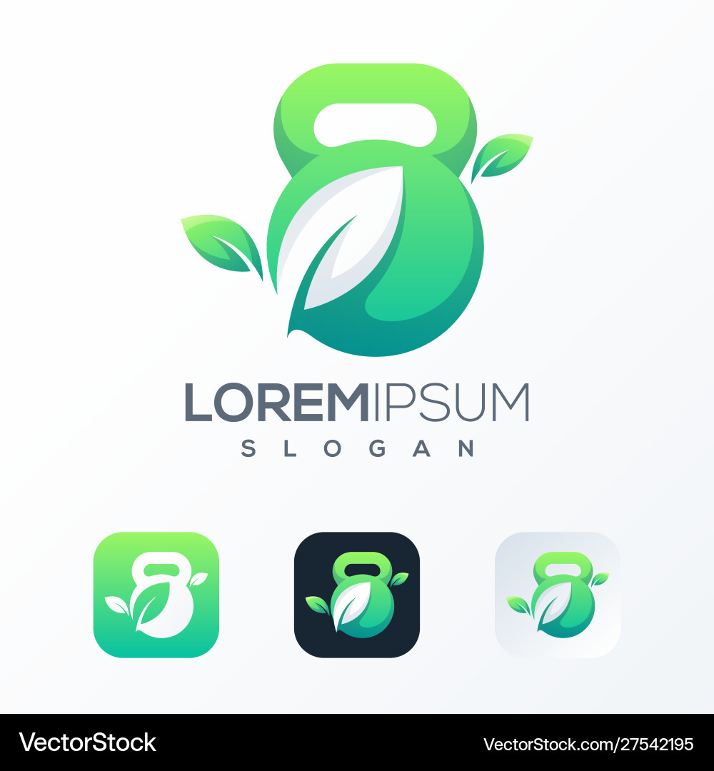 Nature gym logo design ready to use Royalty Free Vector