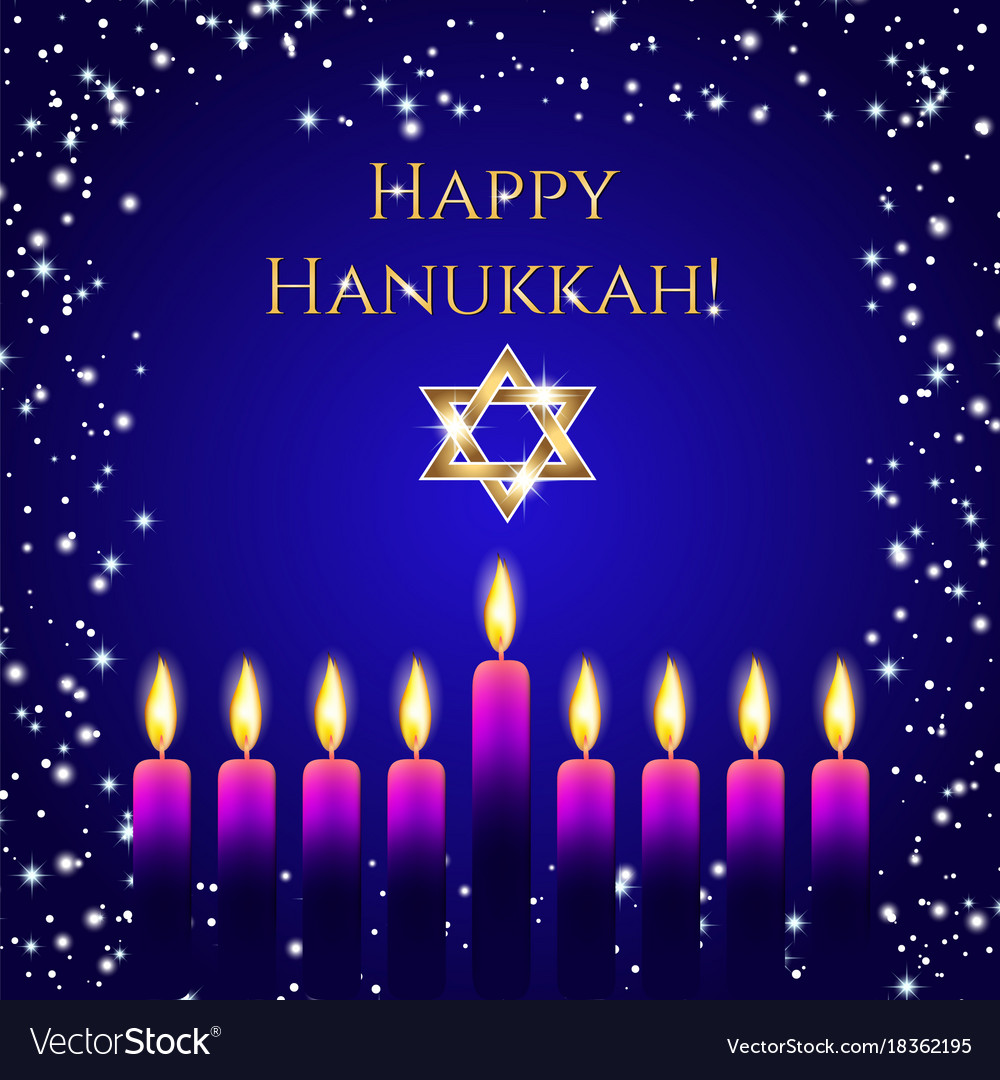 Postcard for festival of lights hanukkah Vector Image