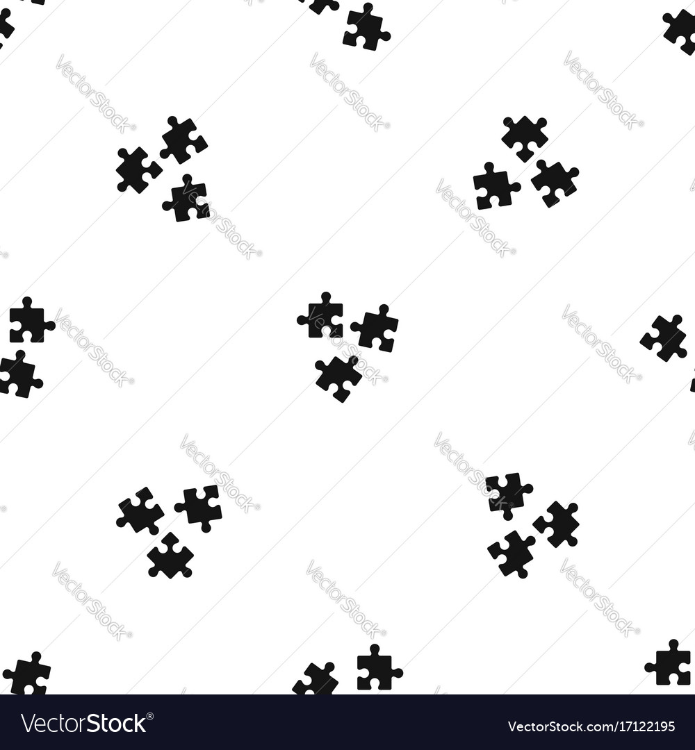 Puzzle pattern seamless black Royalty Free Vector Image