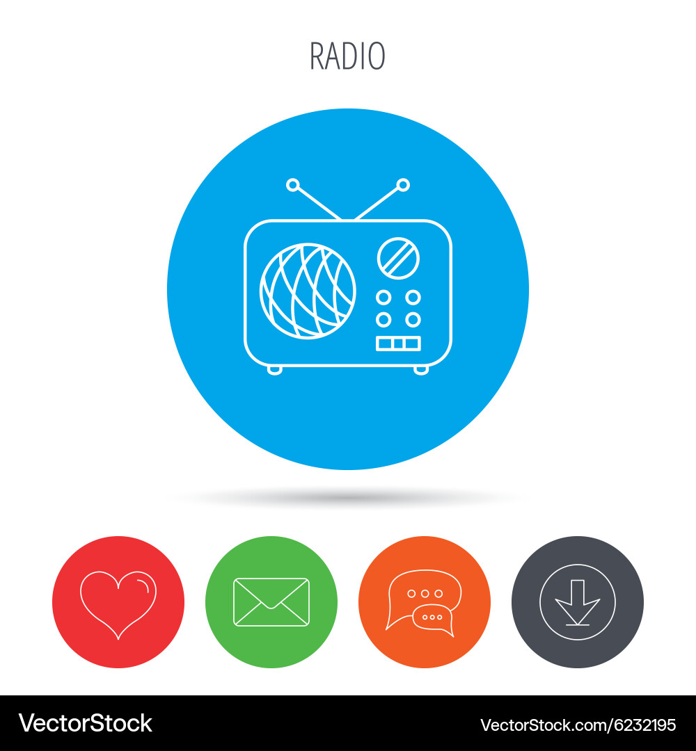 Radio icon retro musical receiver sign Royalty Free Vector