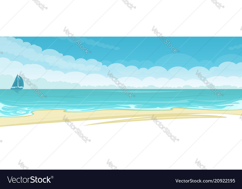 Seascape background Royalty Free Vector Image - VectorStock