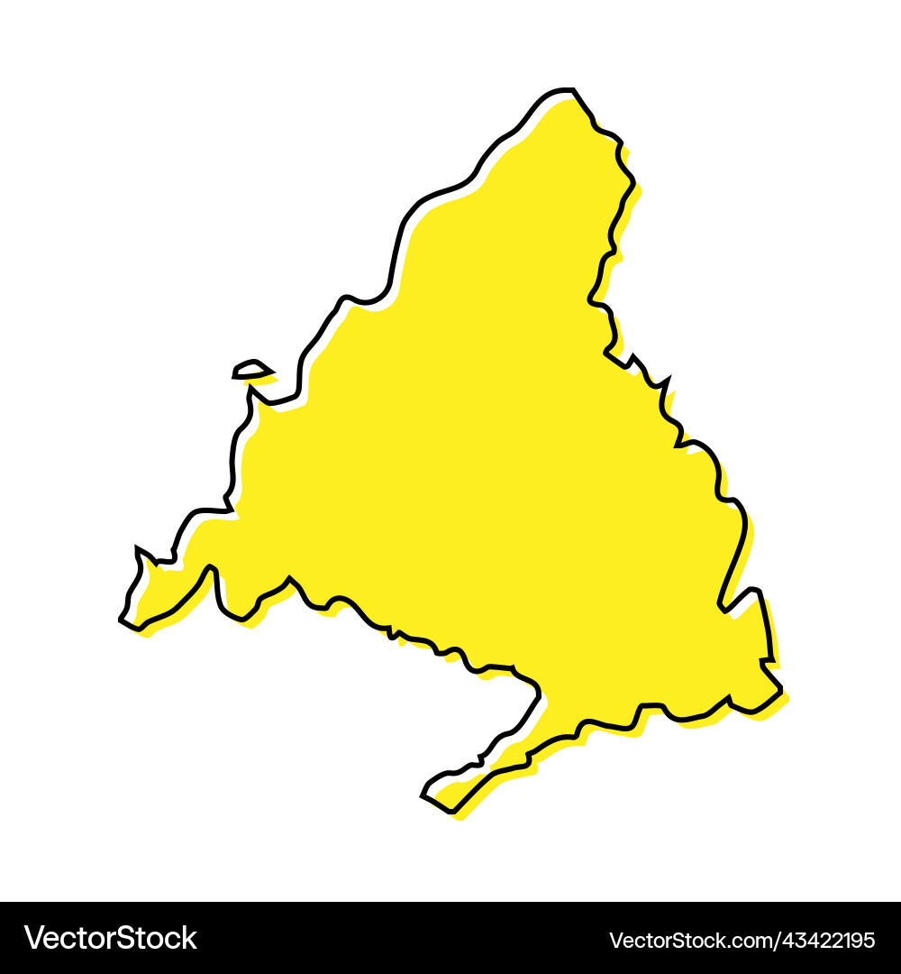 Simple outline map of community madrid Royalty Free Vector