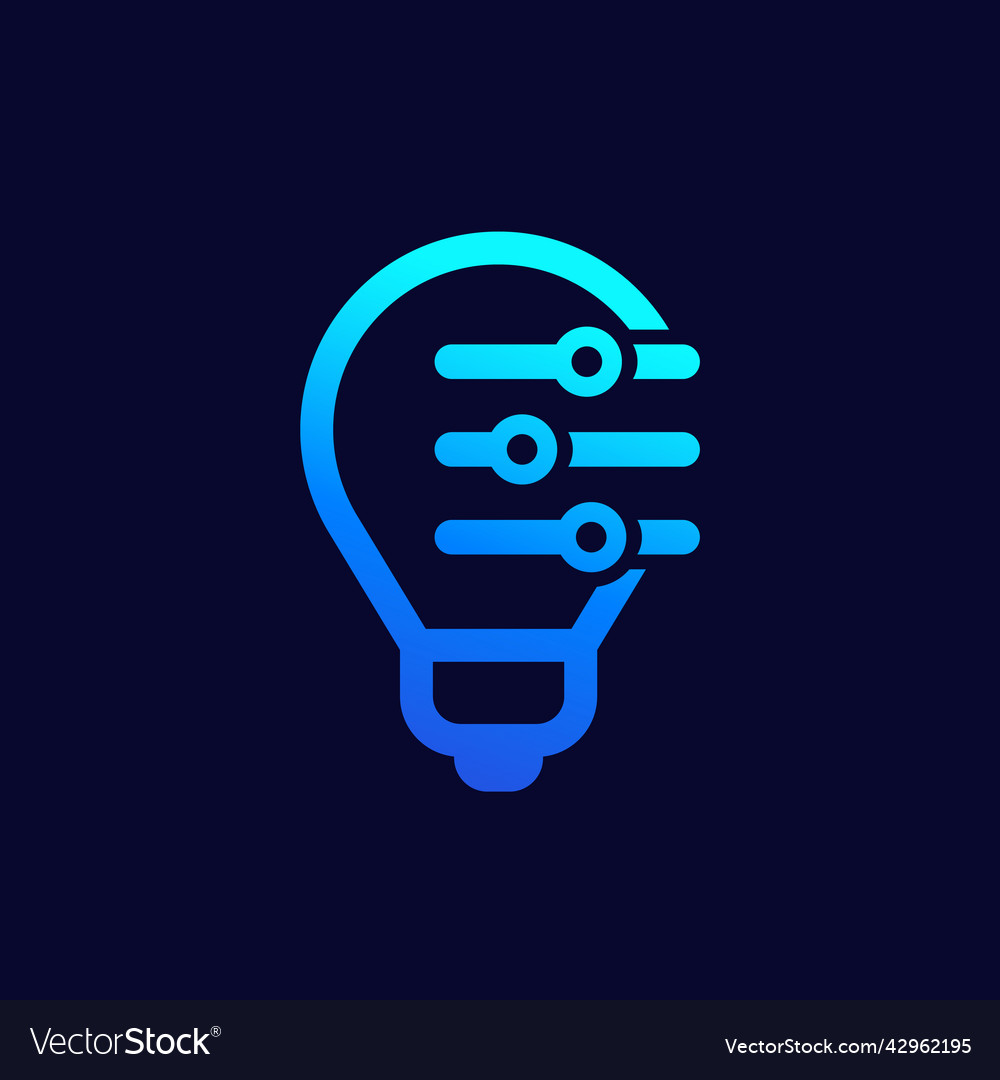 Smart led light control icon Royalty Free Vector Image