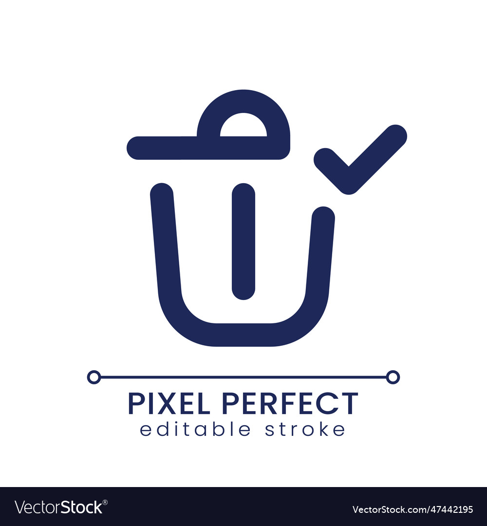 Successfully deleted pixel perfect linear ui icon Vector Image