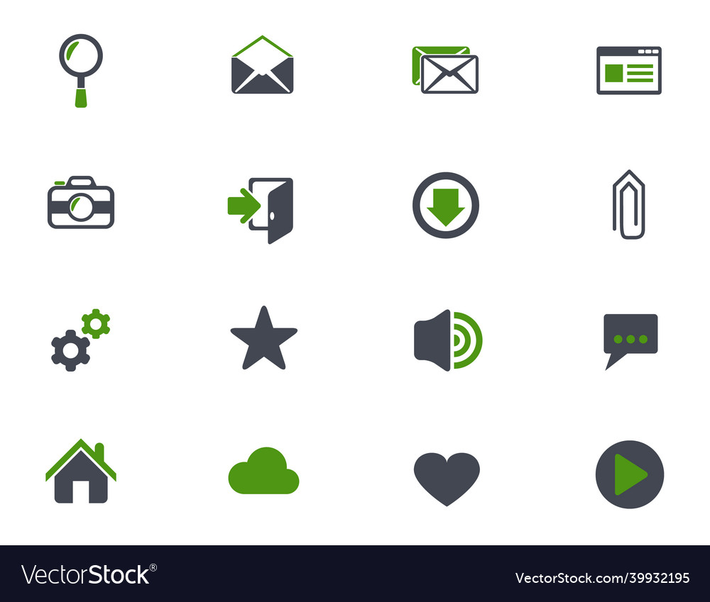 User interface network icon set Royalty Free Vector Image