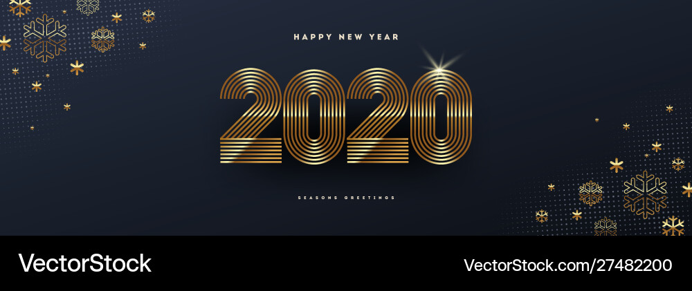 2020 new year logo greeting design Royalty Free Vector Image