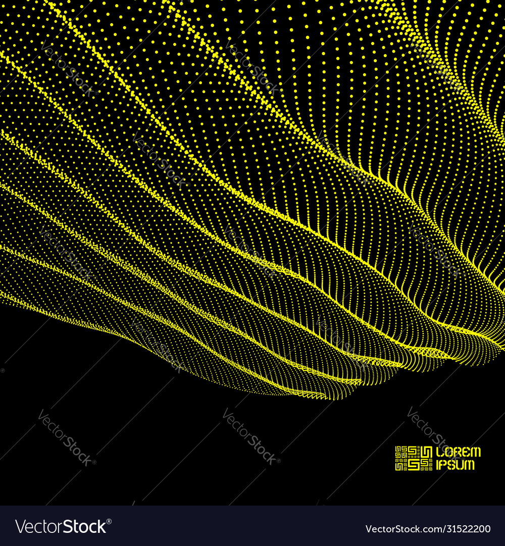 Array With Dynamic Particles Flowing Particle Vector Image