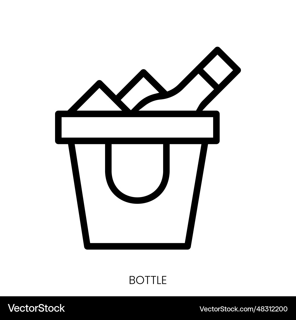Bottle icon line art style design isolated Vector Image