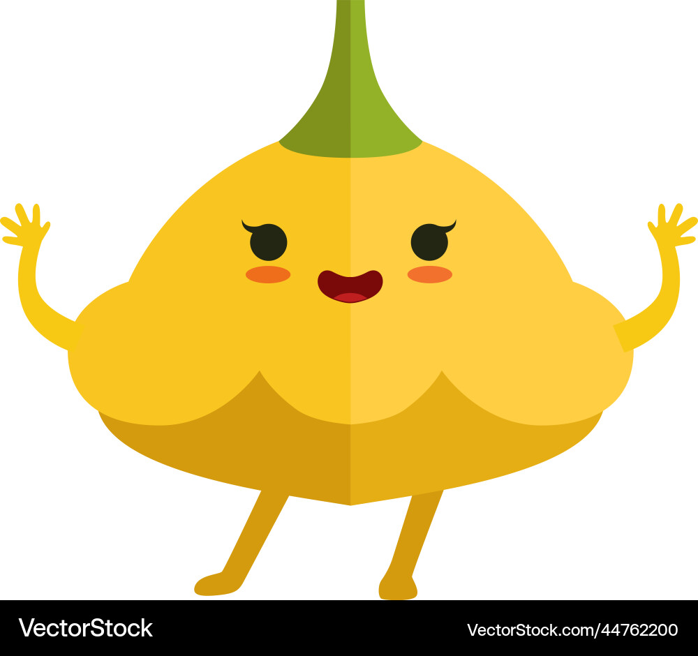 Cartoon squash character happy smiling vegetable Vector Image