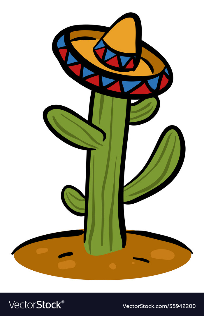 Cinco de mayo design element cactus stock Vector Image