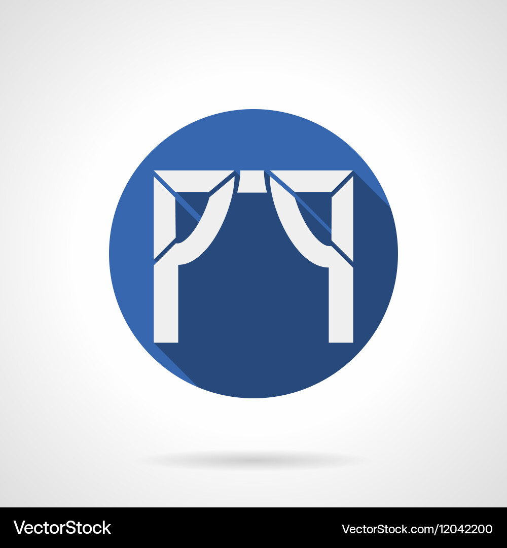 Entrance arch blue round icon Royalty Free Vector Image