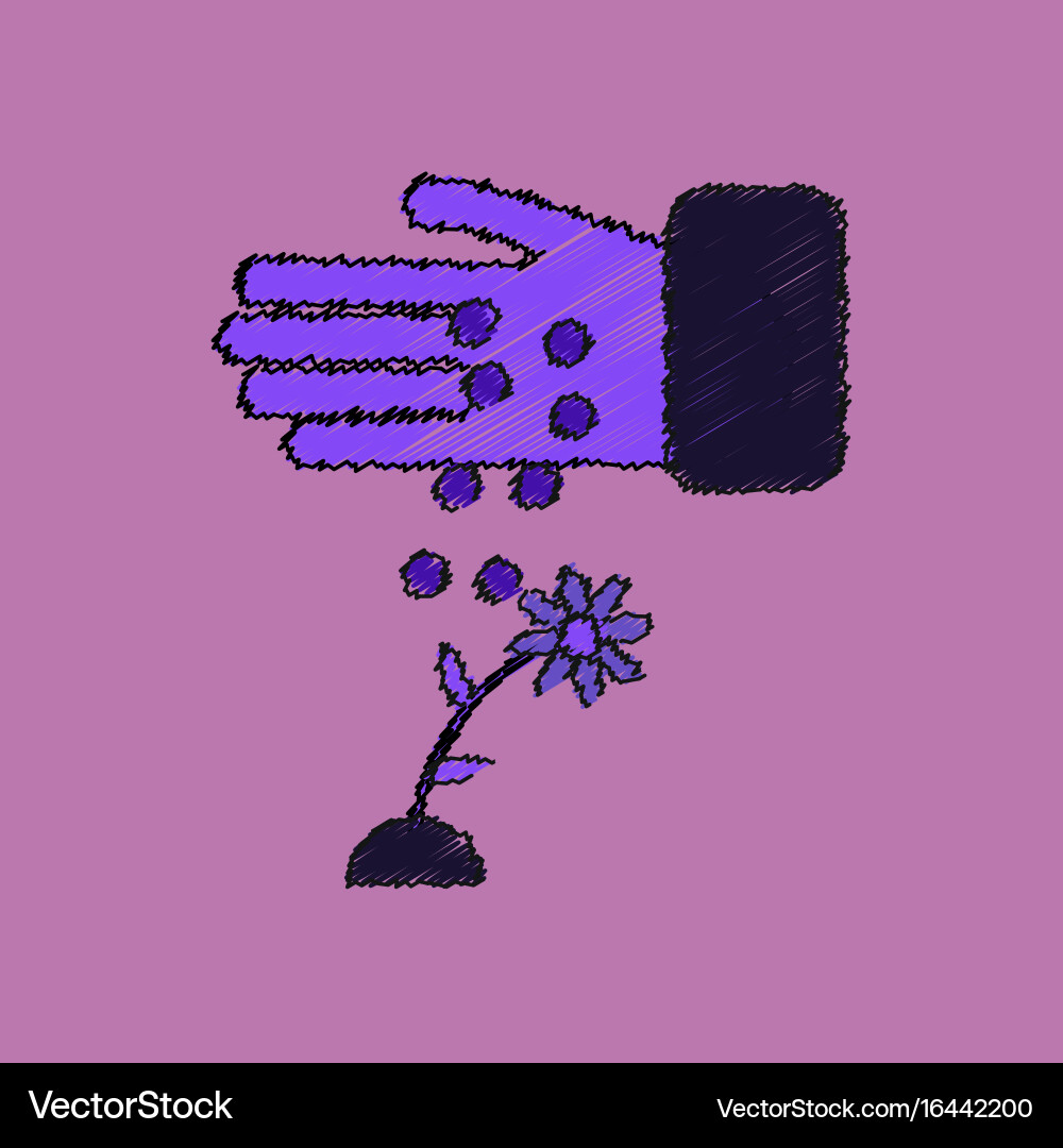 Flat shading style icon care for flower Royalty Free Vector
