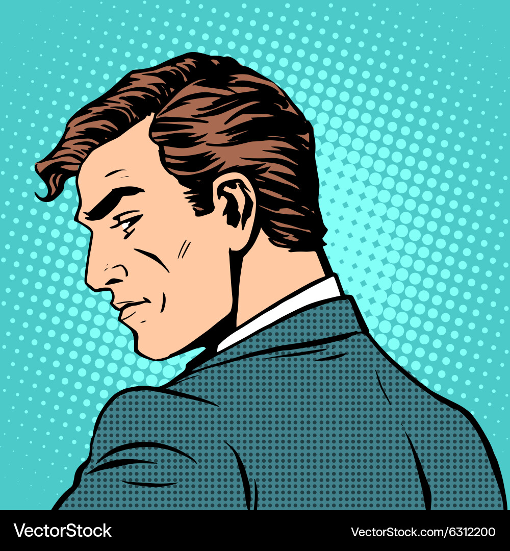 Gentleman businessman looks back Royalty Free Vector Image