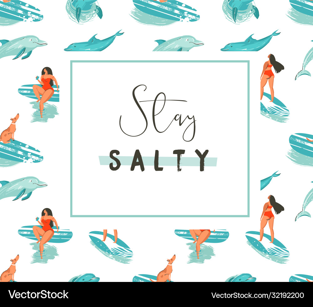 Hand drawn cartoon summer time fun poster Vector Image