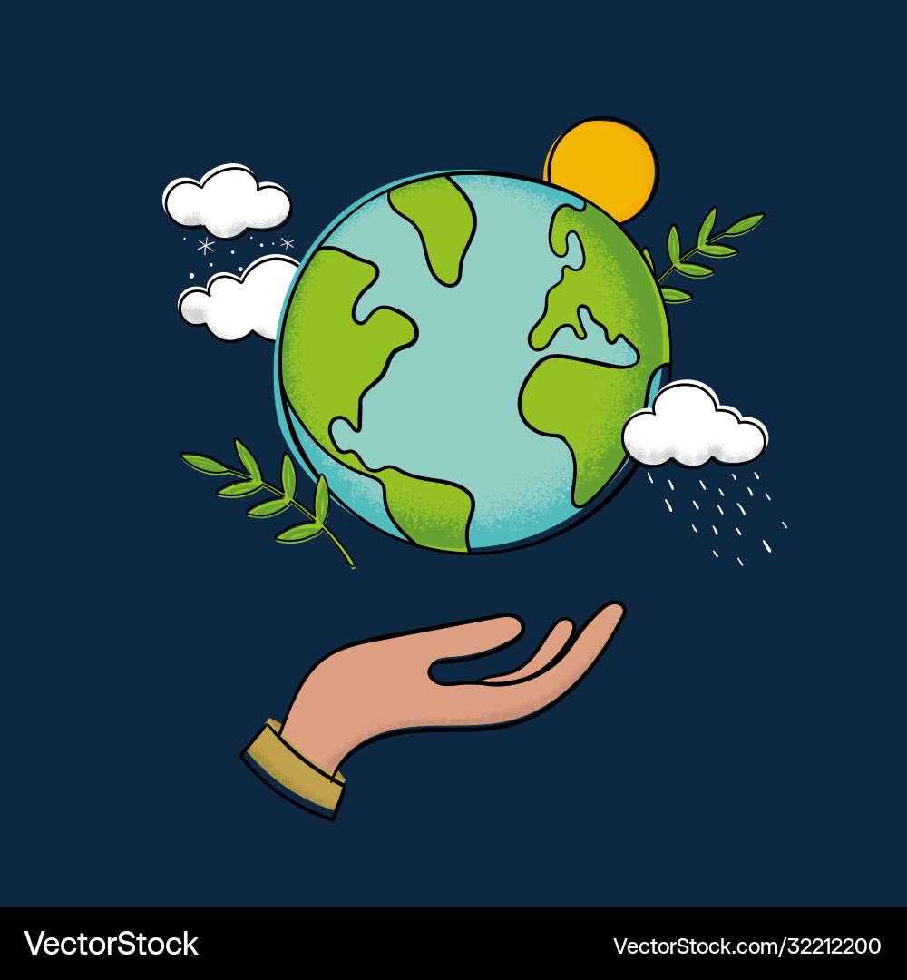 Hand drawn planet earth concept earth day design Vector Image