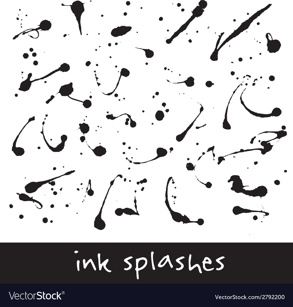 Ink splash collection Royalty Free Vector Image