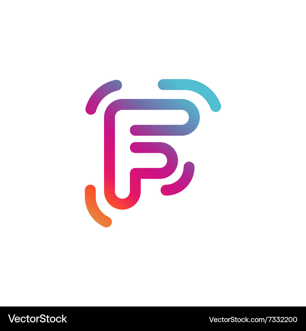 Letter f on the flat style logo Royalty Free Vector Image