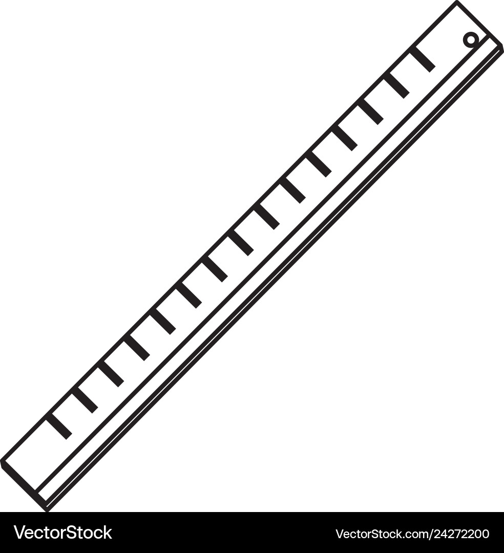 Line plastic ruler education school utensil Vector Image