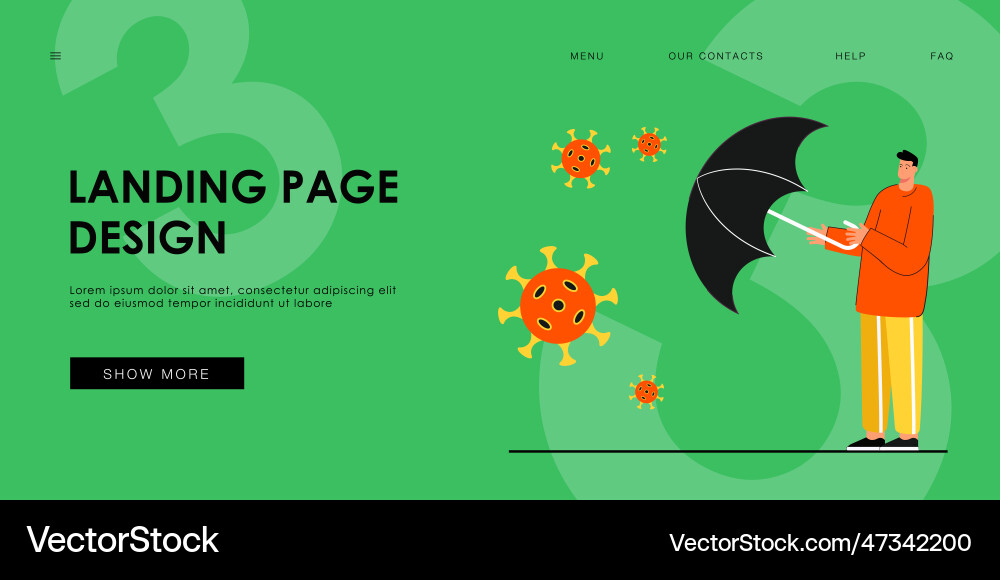 Man protecting yourself with umbrella against Vector Image