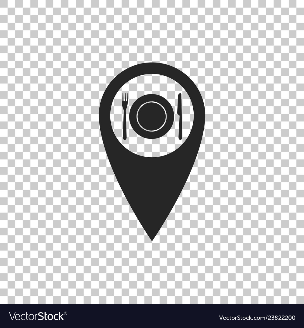 Map pointer and cutlery dish fork knife icon Vector Image Map pointer and cutlery dish fork knife icon Vector Image