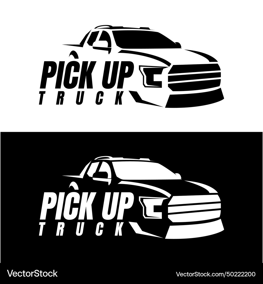 Pick up truck logo design Royalty Free Vector Image