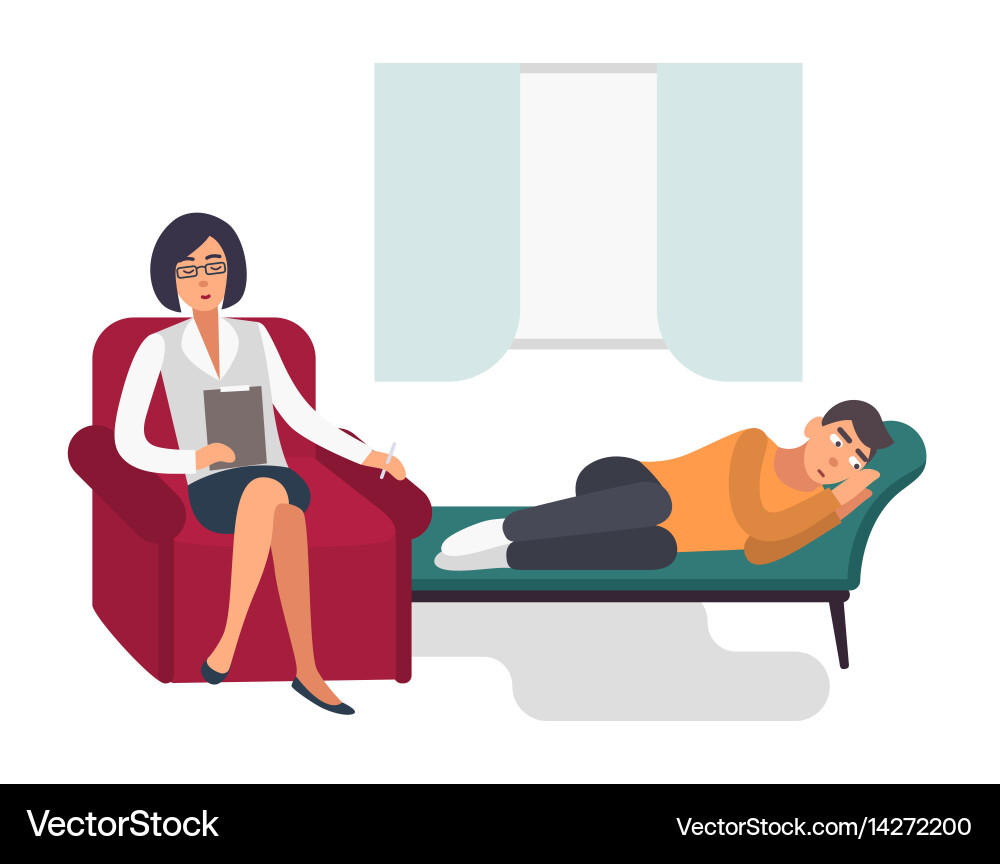 Psychotherapy concept patient man Royalty Free Vector Image