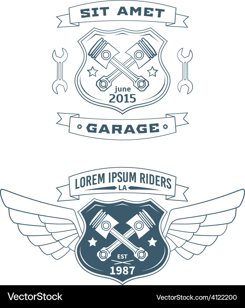 Set of motor badges Royalty Free Vector Image - VectorStock