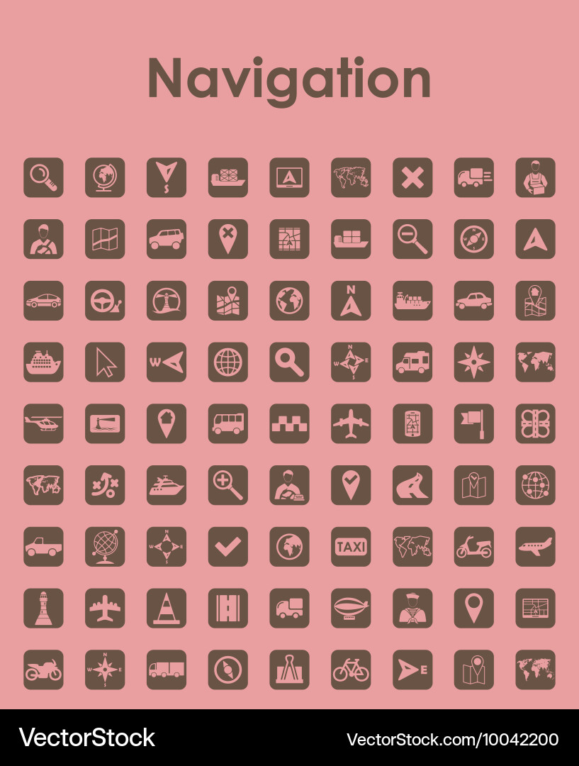 Set of navigation simple icons Royalty Free Vector Image