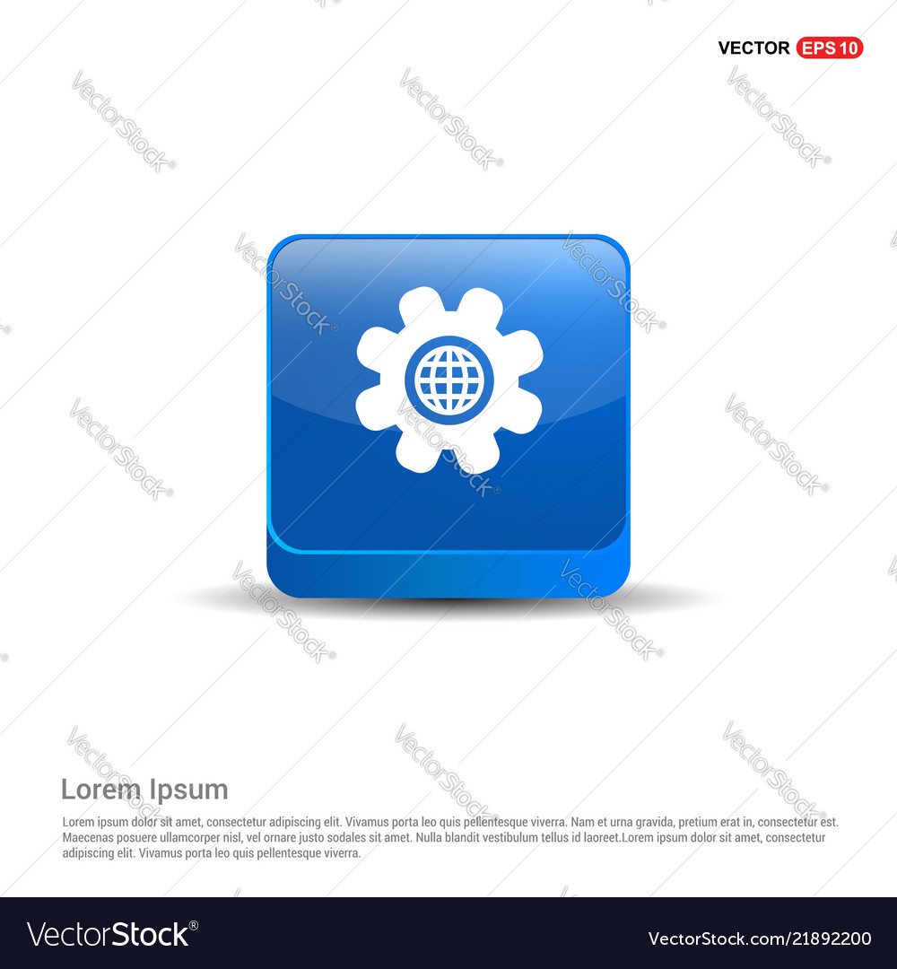 Setting icon - 3d blue button Royalty Free Vector Image