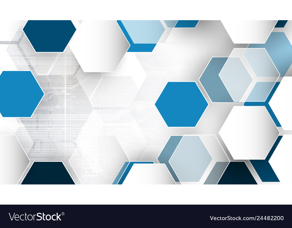 Technological system encryption future hexagonal Vector Image