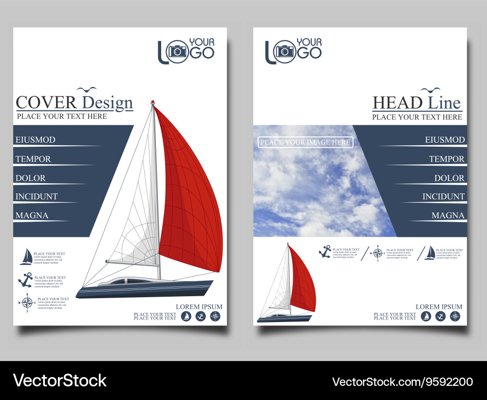 Yacht club flyer design template Royalty Free Vector Image