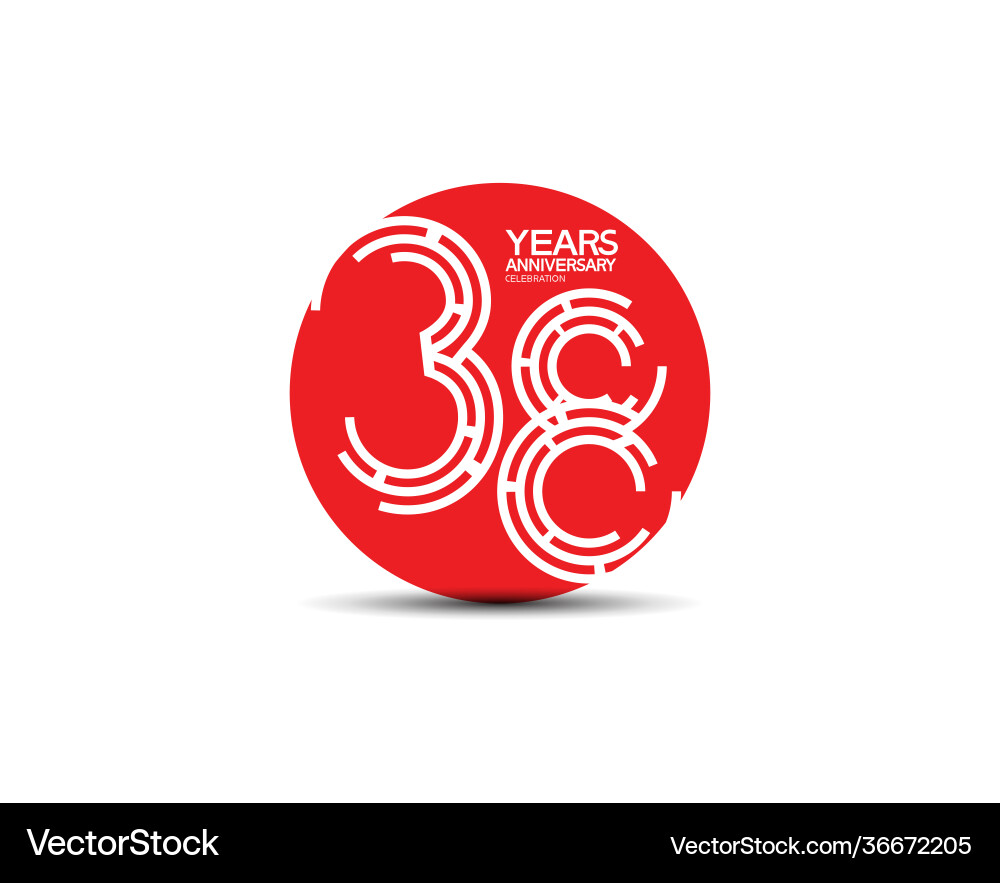 38 years anniversary design with labyrinth style Vector Image