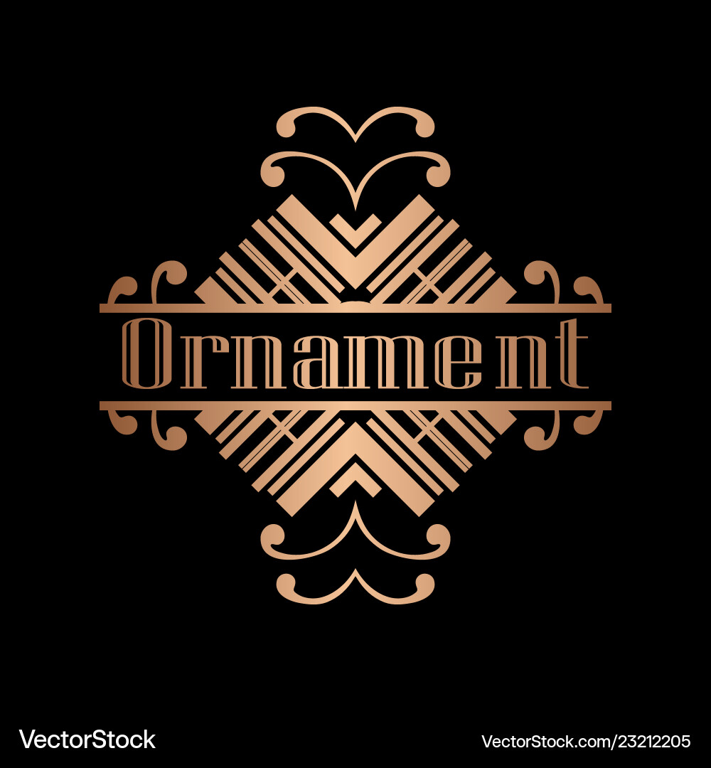 Art deco ornamental logo Royalty Free Vector Image