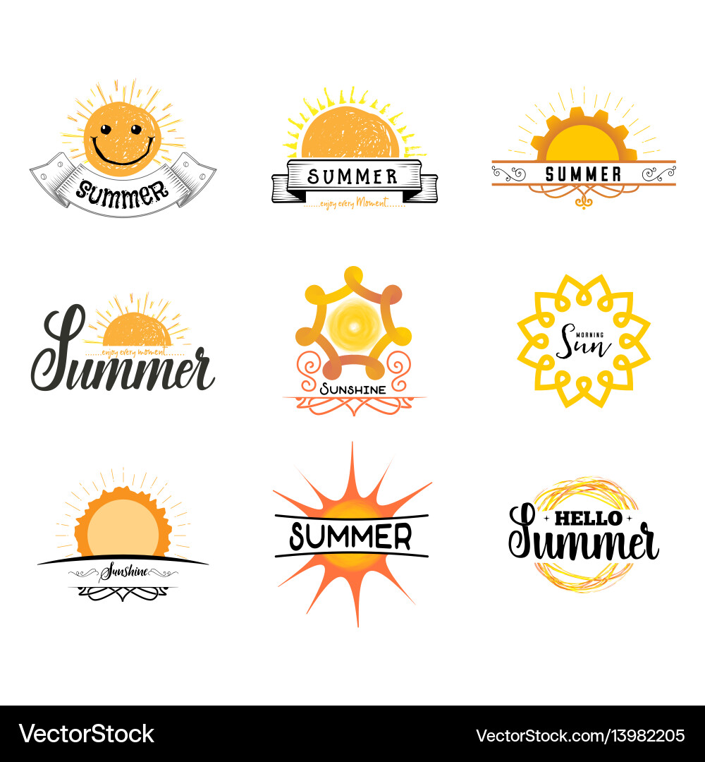 Badge as part design - sun and summer Royalty Free Vector