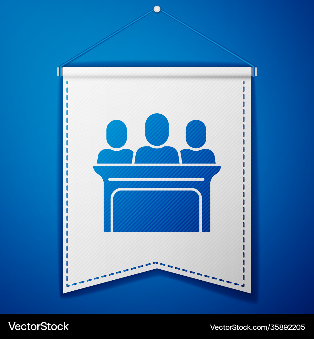 Blue jurors icon isolated on background Royalty Free Vector