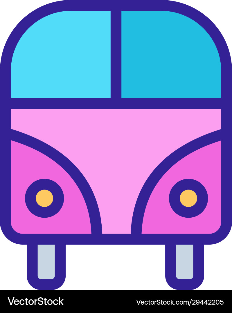 Bus icon isolated contour symbol Royalty Free Vector Image