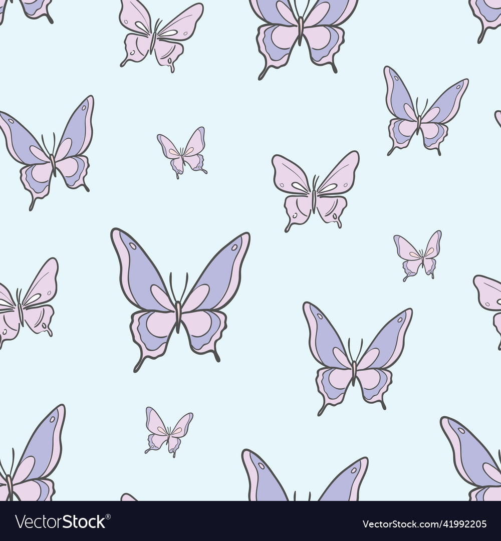 Butterfly seamless repeat pattern background Vector Image