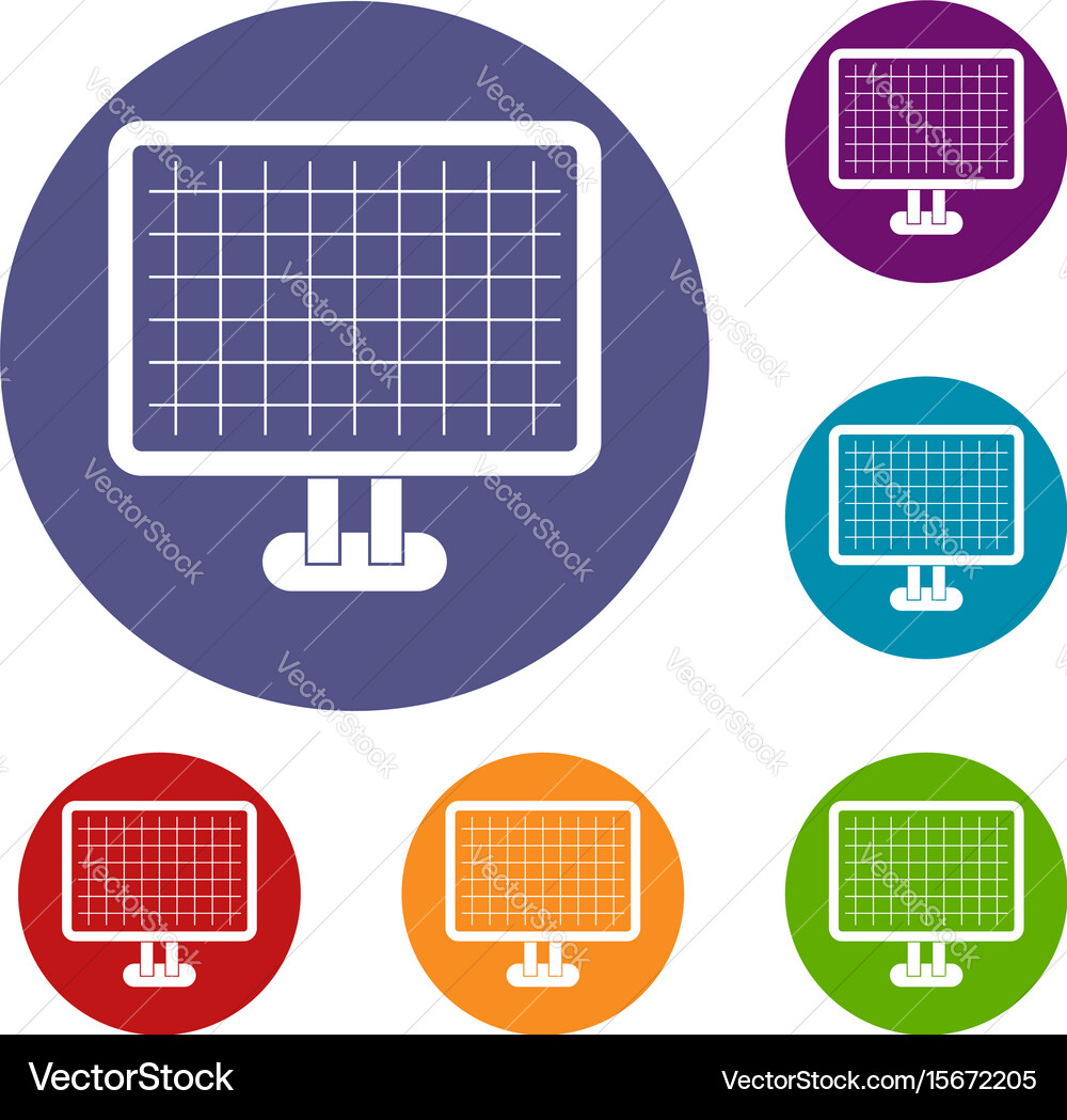 Computer monitor icons set Royalty Free Vector Image