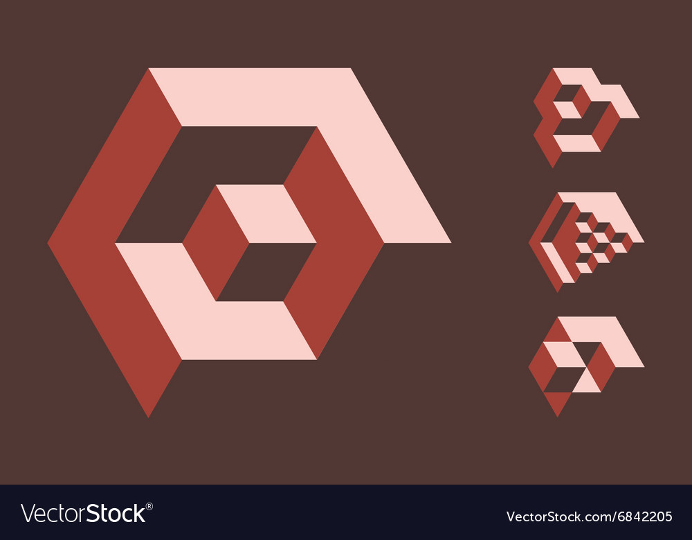 Cubic objects Royalty Free Vector Image - VectorStock
