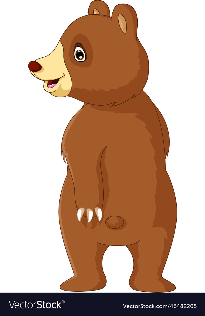 Cute Brown Bear Cartoon Posing Royalty Free Vector Image