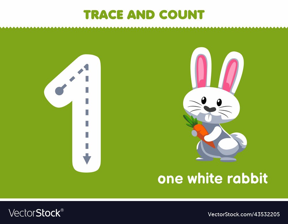 Education game for children tracing number one Vector Image Education game for children tracing number one Vector Image