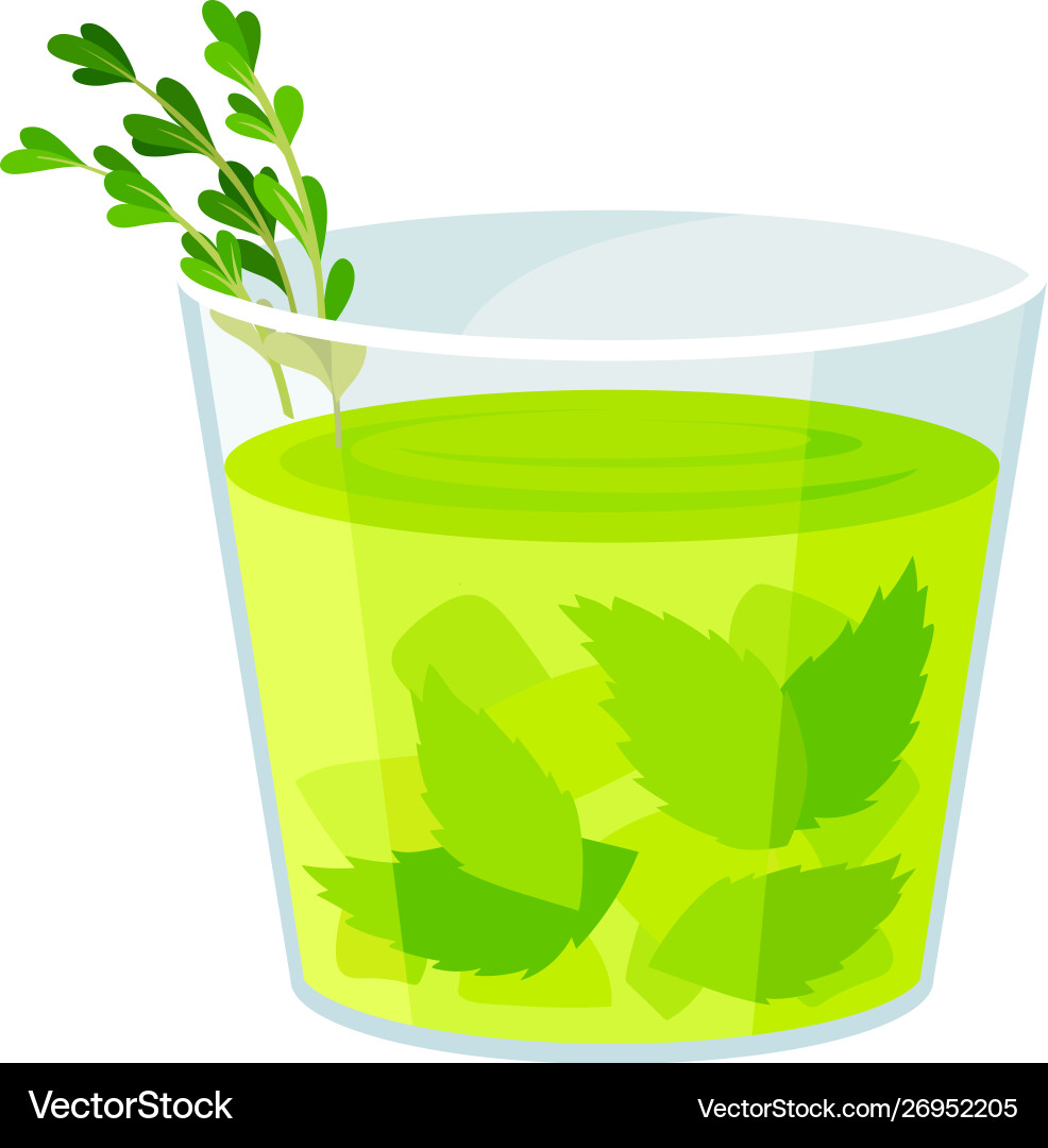 Green drink in a glass Royalty Free Vector Image