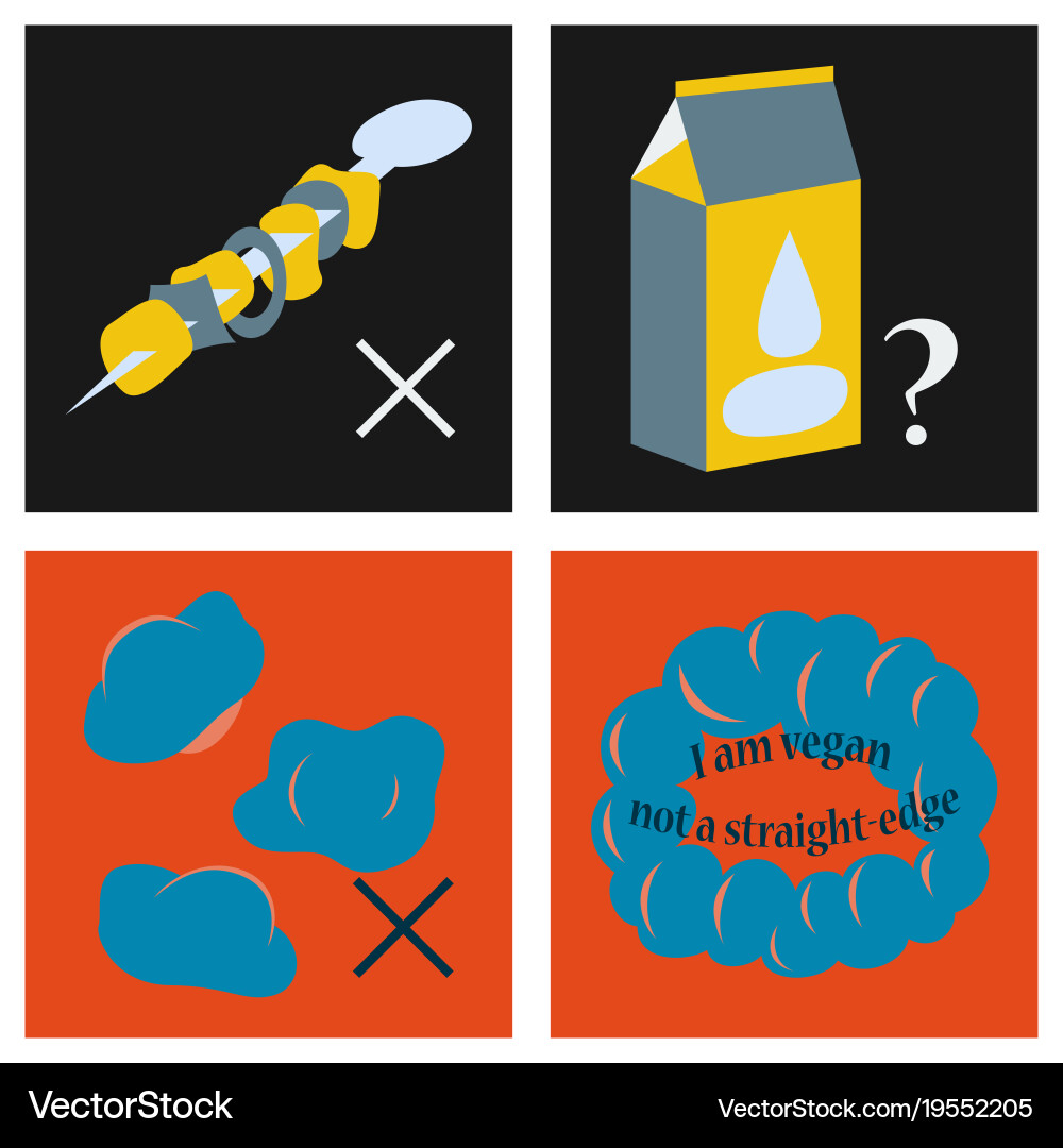 Isolated style logo set badge ingredient warning Vector Image