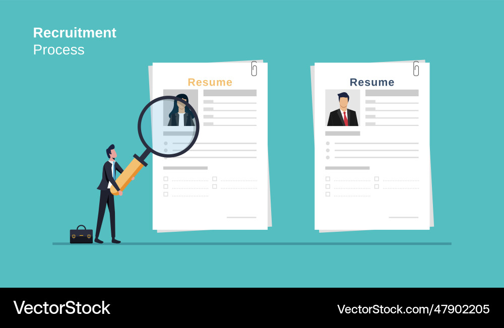 Recruitment process of human resources management Vector Image