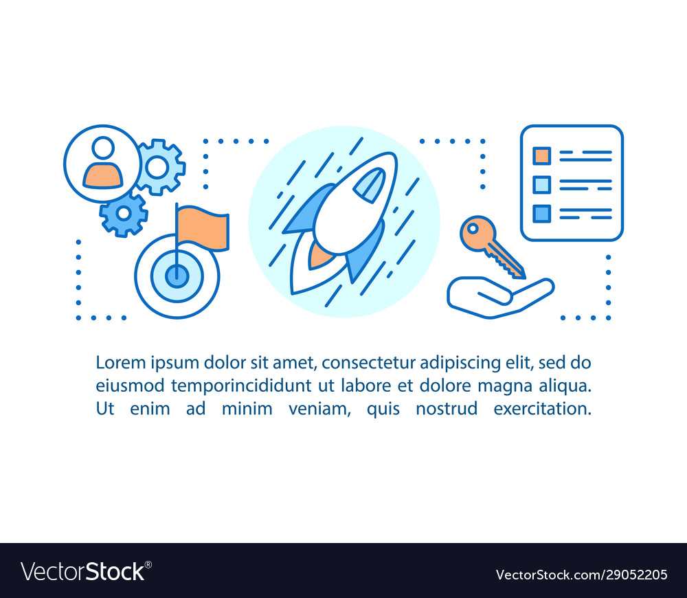 Startup launch concept linear Royalty Free Vector Image