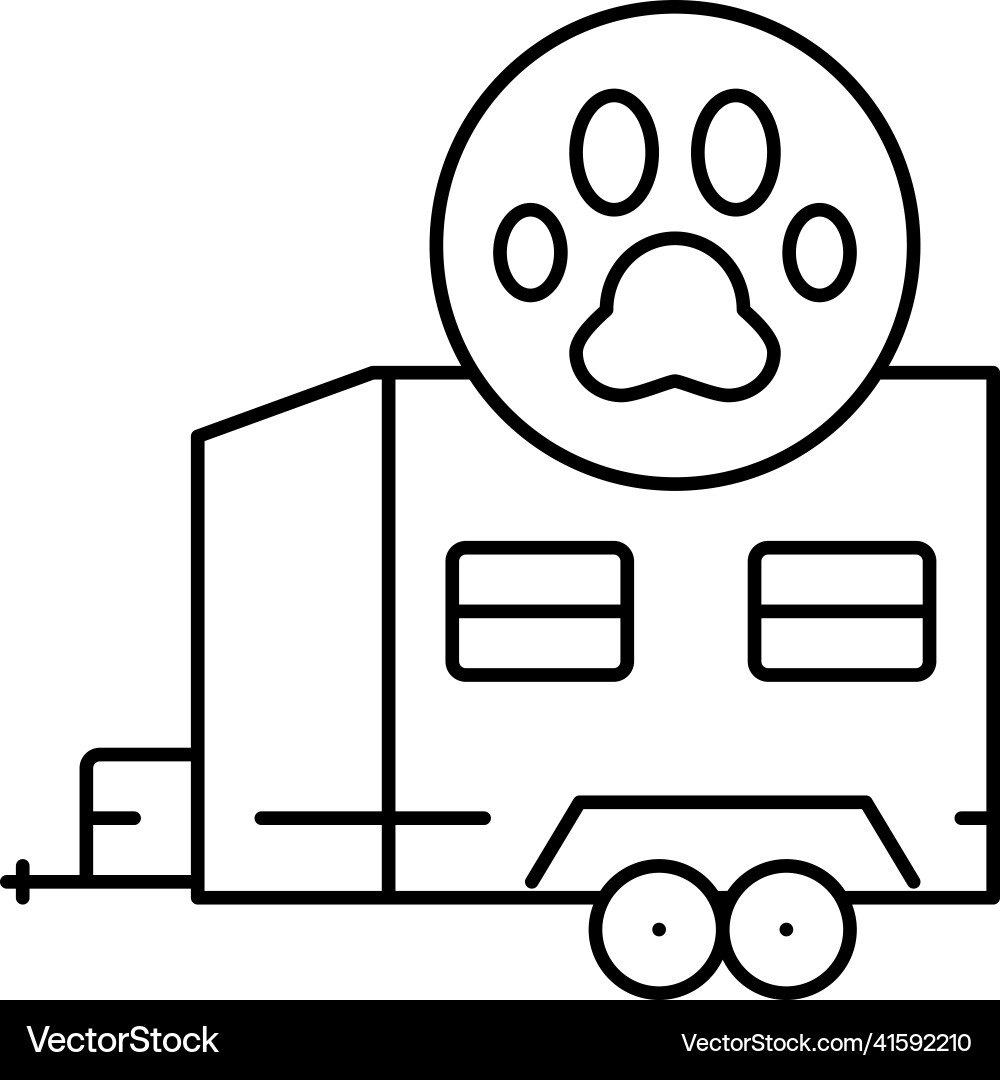 Animal transportation trailer line icon Royalty Free Vector