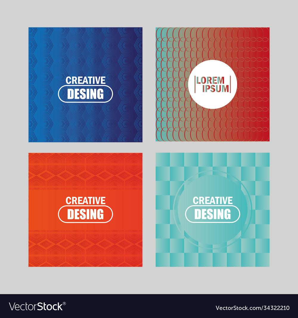 Backgrounds collection gradient repeat geometric Vector Image