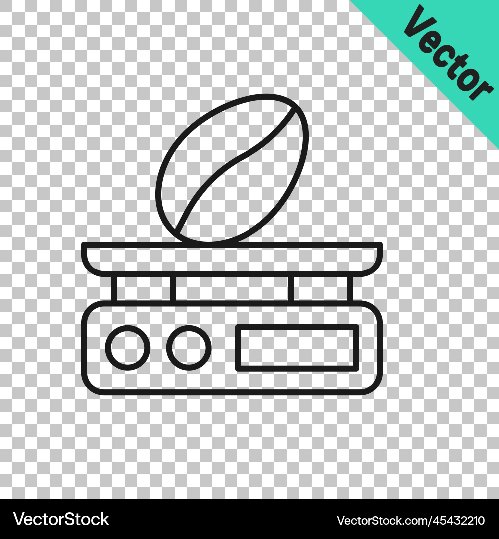 Black line electronic coffee scales icon isolated Vector Image