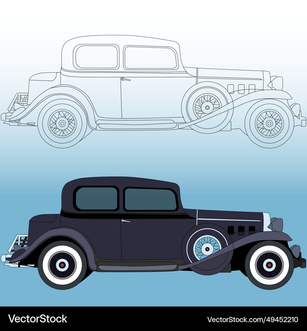 Car line art and art Royalty Free Vector Image