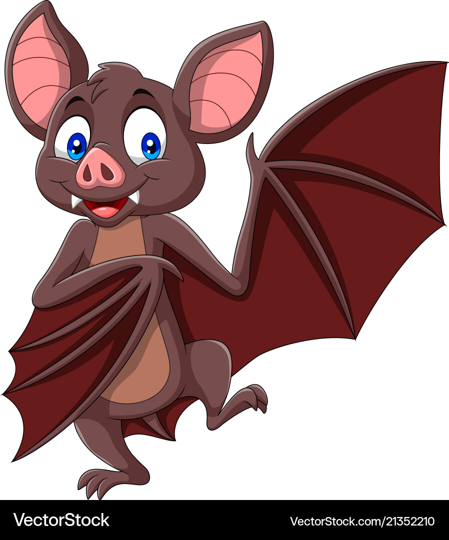 Cartoon bat waving isolated on white background Vector Image